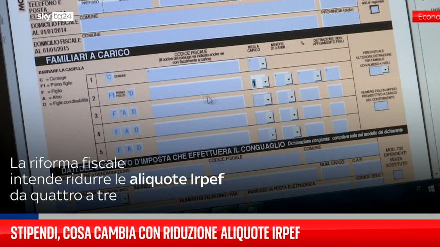 Nuove aliquote Irpef 2024, come cambiano gli stipendi | Video Sky