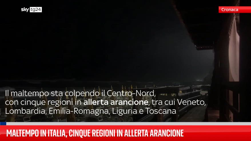 Maltempo in Italia, cinque regioni in allerta arancione | Video Sky