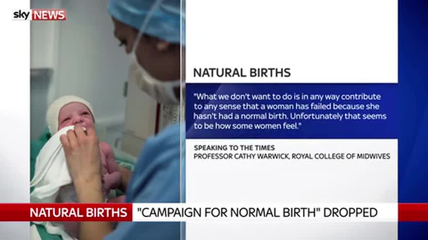 Midwives to end 'normal birth' campaign | Video Sky
